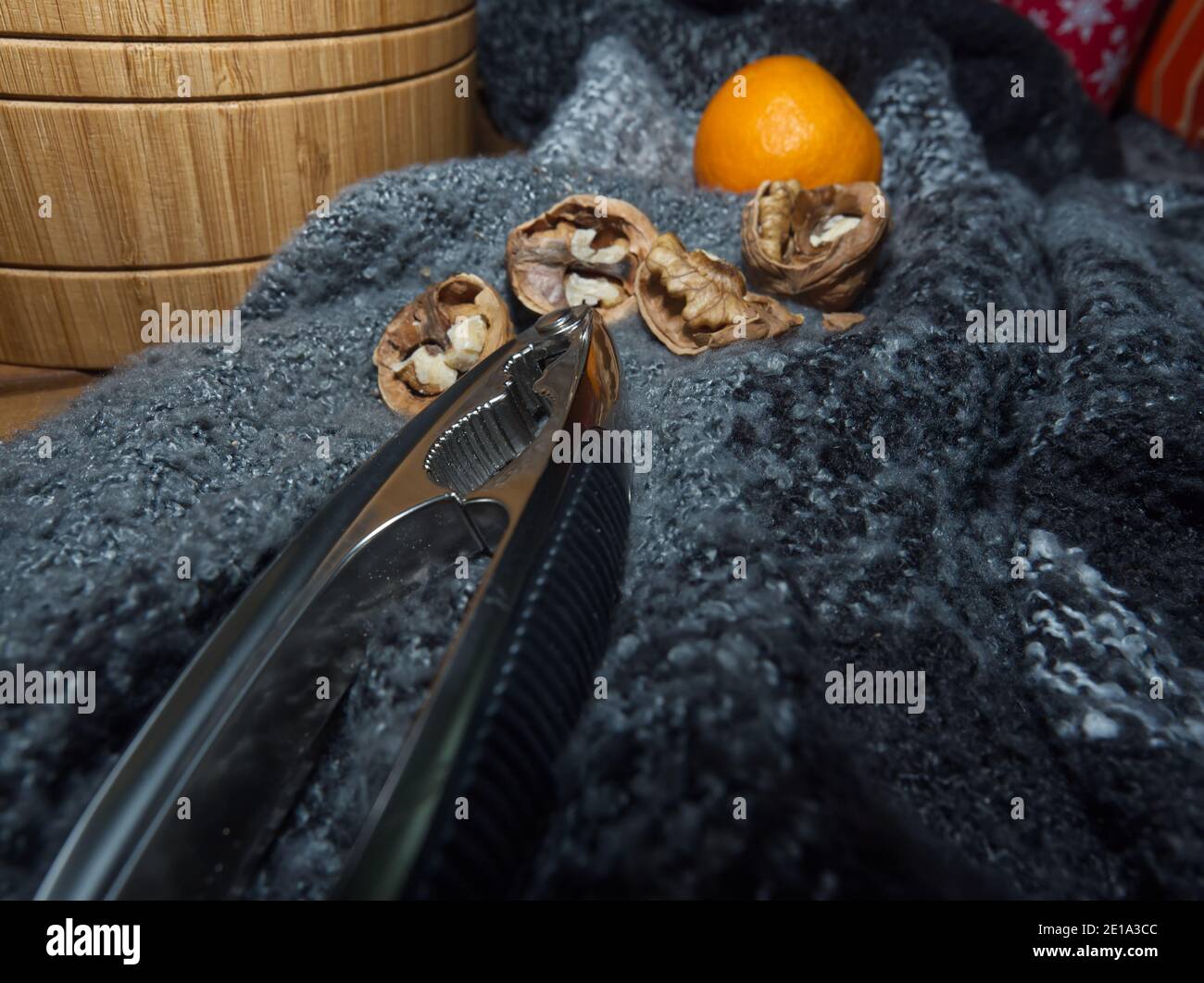 Nuts and nutcracker decoration at christmas in germany Stock Photo - Alamy