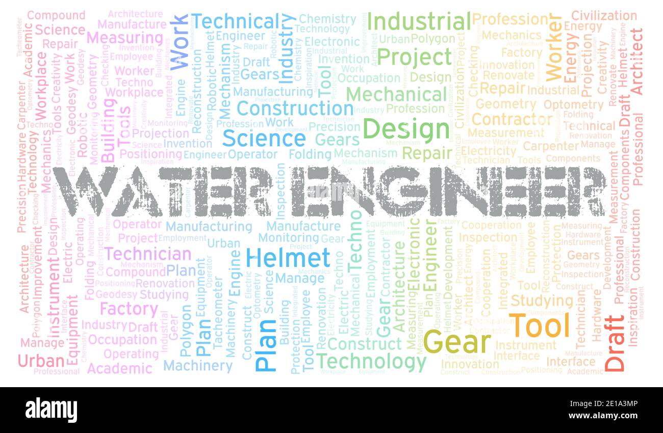 Water Engineer typography word cloud create with text only Stock Photo ...