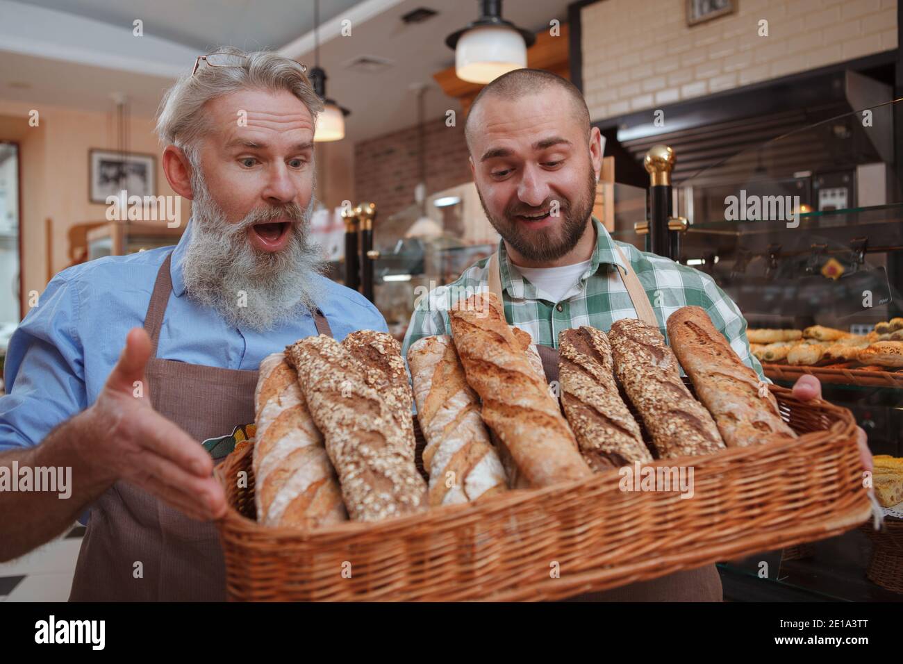 Senior father son bread hi-res stock photography and images - Alamy