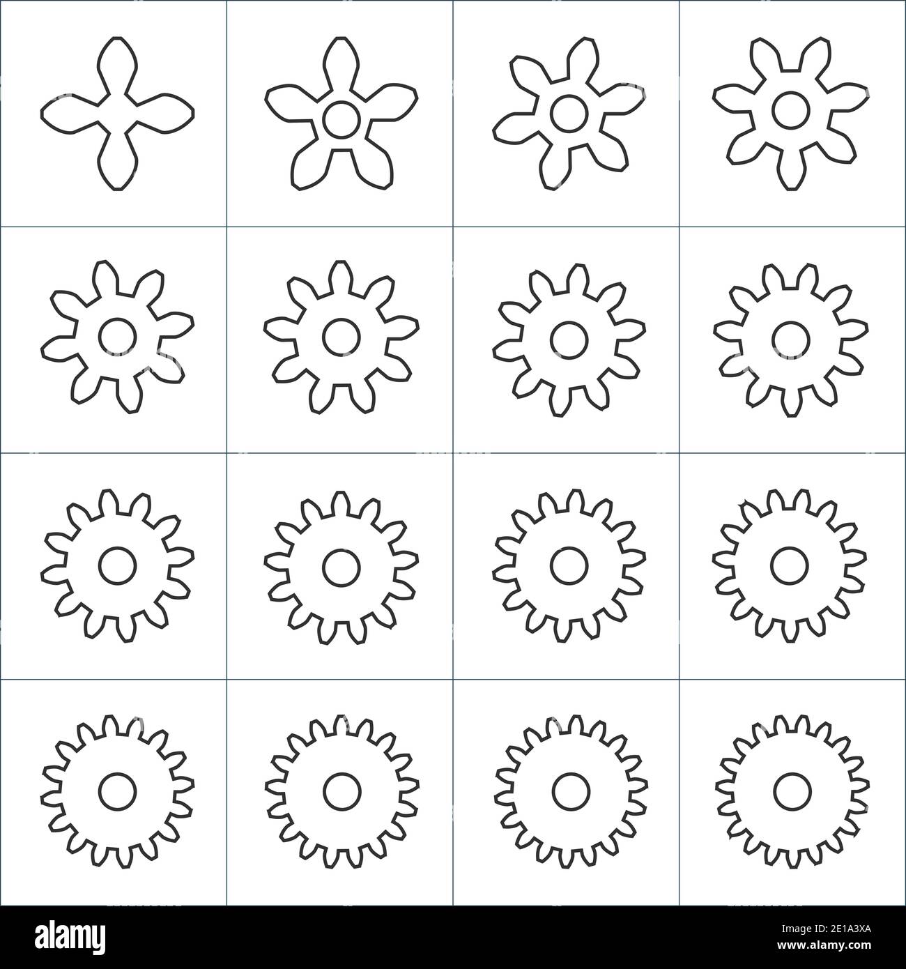 machine linear gear collection, cogwheel set with number of teeth from ...