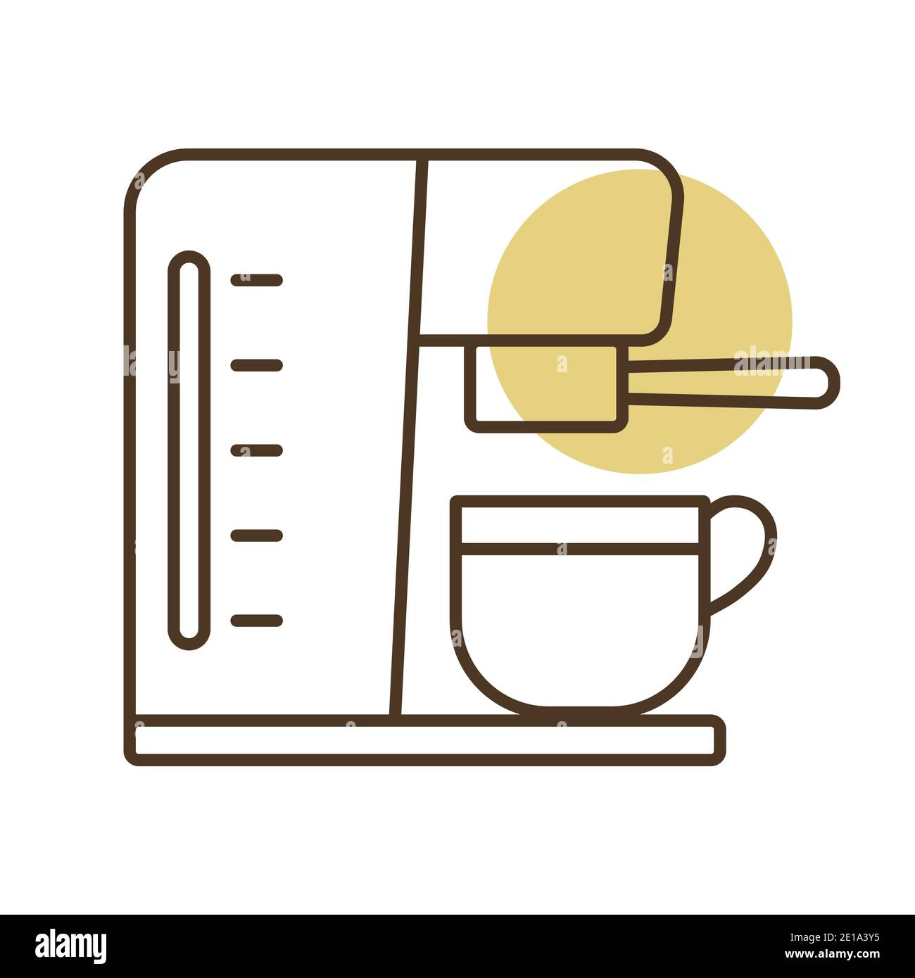 Coffee machine with cup vector icon for home, restaurant, cafe or ...