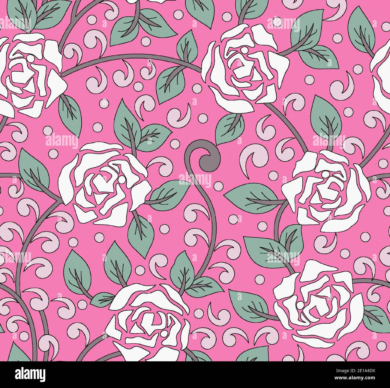 seamless floral flower textile design Stock Photo - Alamy