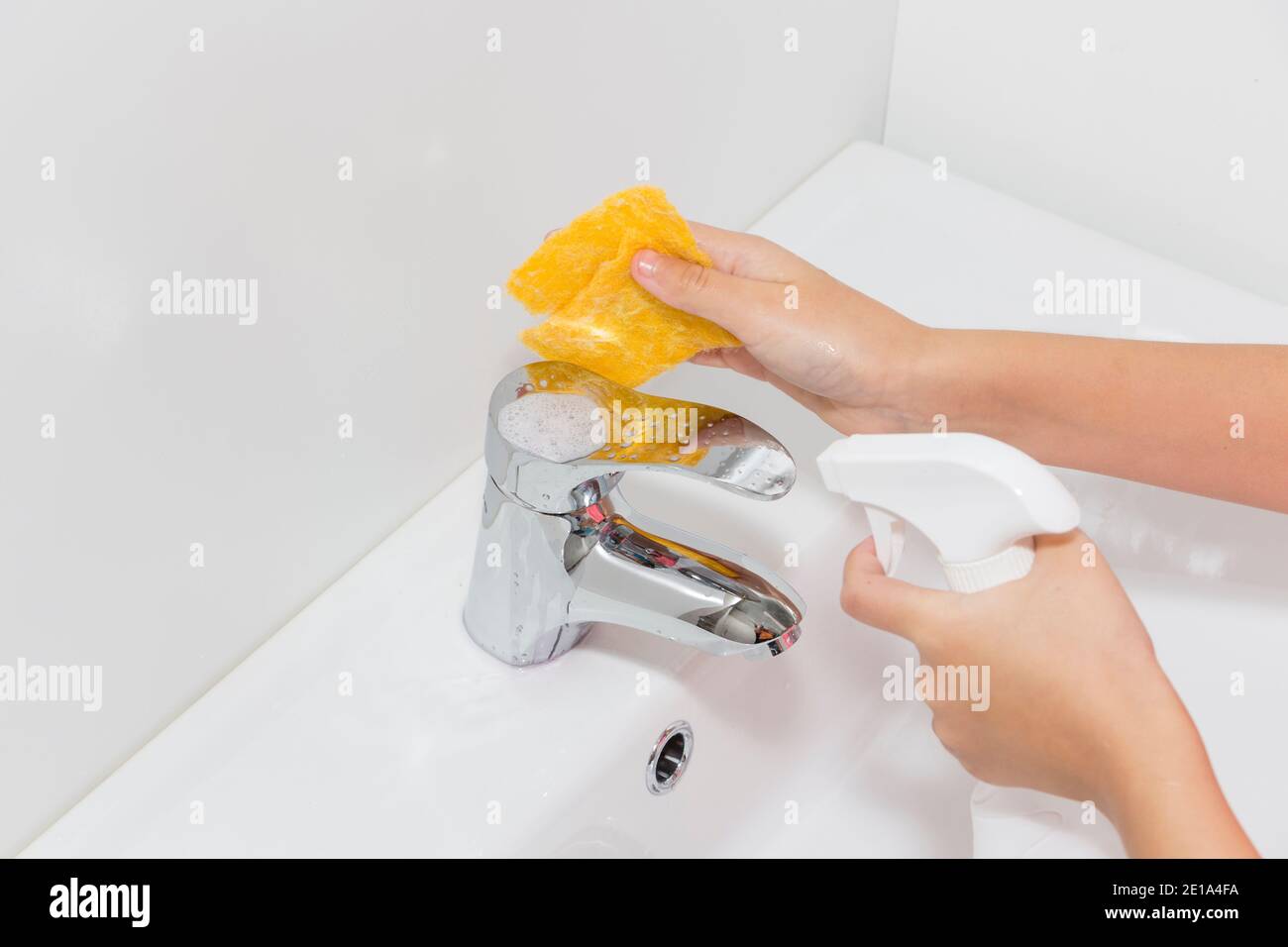 cleaning the faucet cleaning products. The cleanliness in the house ...