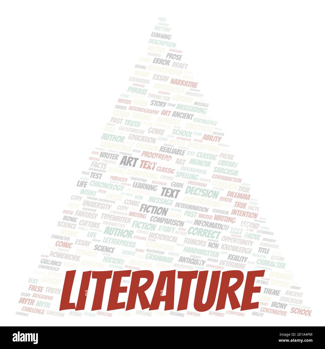 Literature typography word cloud create with text only Stock Photo - Alamy