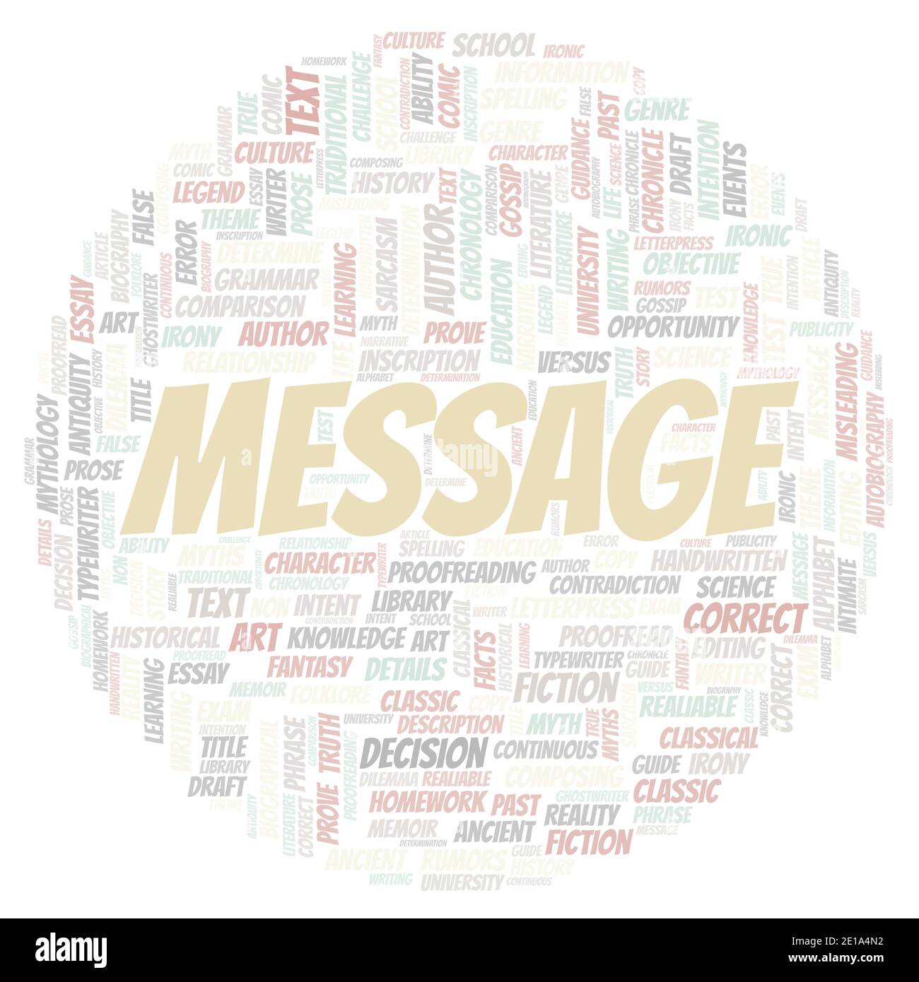 Message typography word cloud create with text only Stock Photo - Alamy