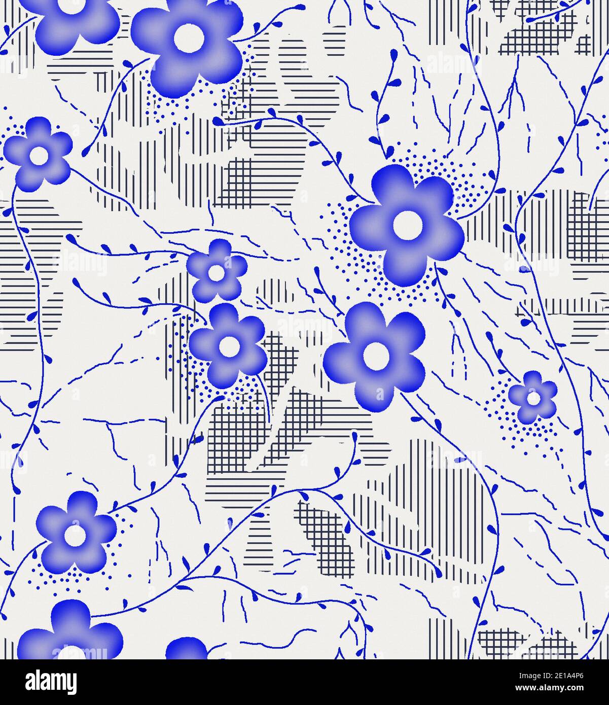 geometrical textile flower design with line background seamless design ...