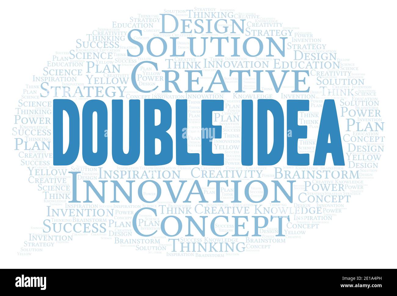 Double Idea typography word cloud create with text only Stock Photo - Alamy