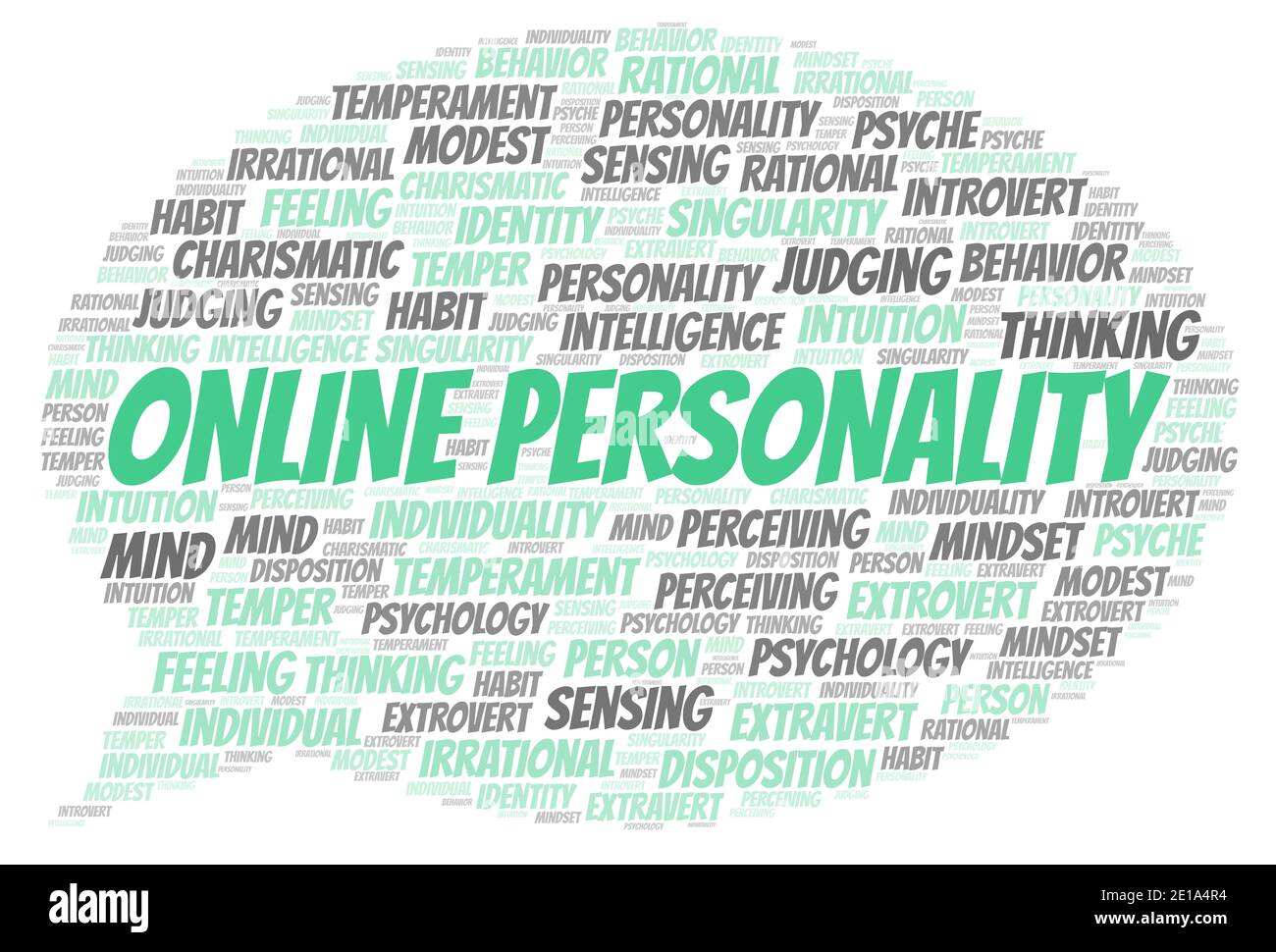 Online Personality typography word cloud create with text only Stock ...