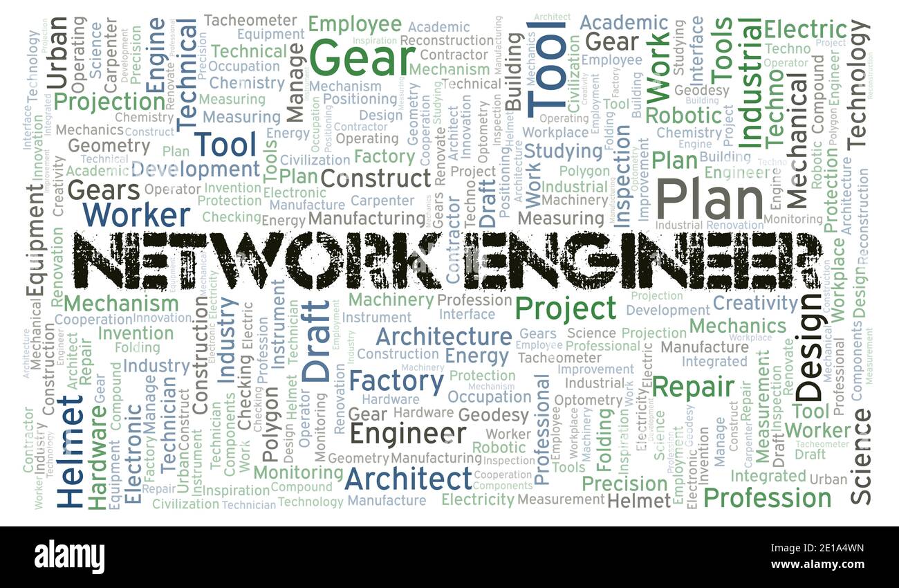 Network Engineer typography word cloud create with text only Stock ...