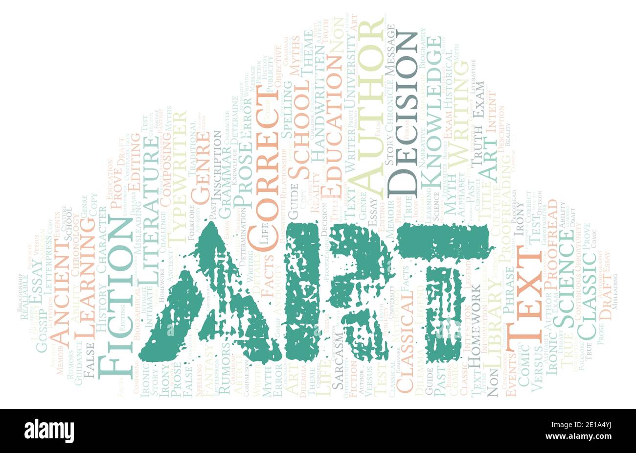 Art typography word cloud create with text only Stock Photo - Alamy