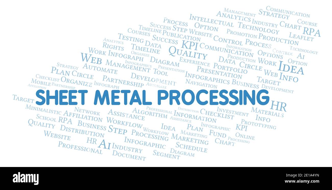 Sheet Metal Processing typography word cloud create with text only ...
