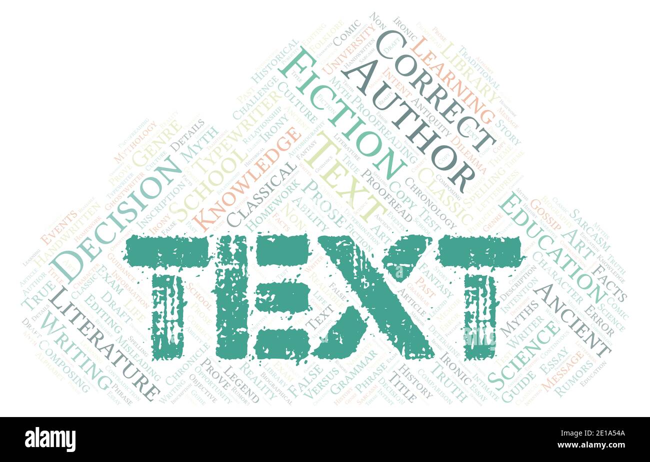 Text typography word cloud create with text only Stock Photo - Alamy