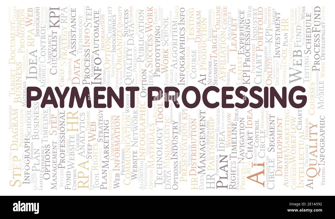 Payment Processing typography word cloud create with text only Stock ...