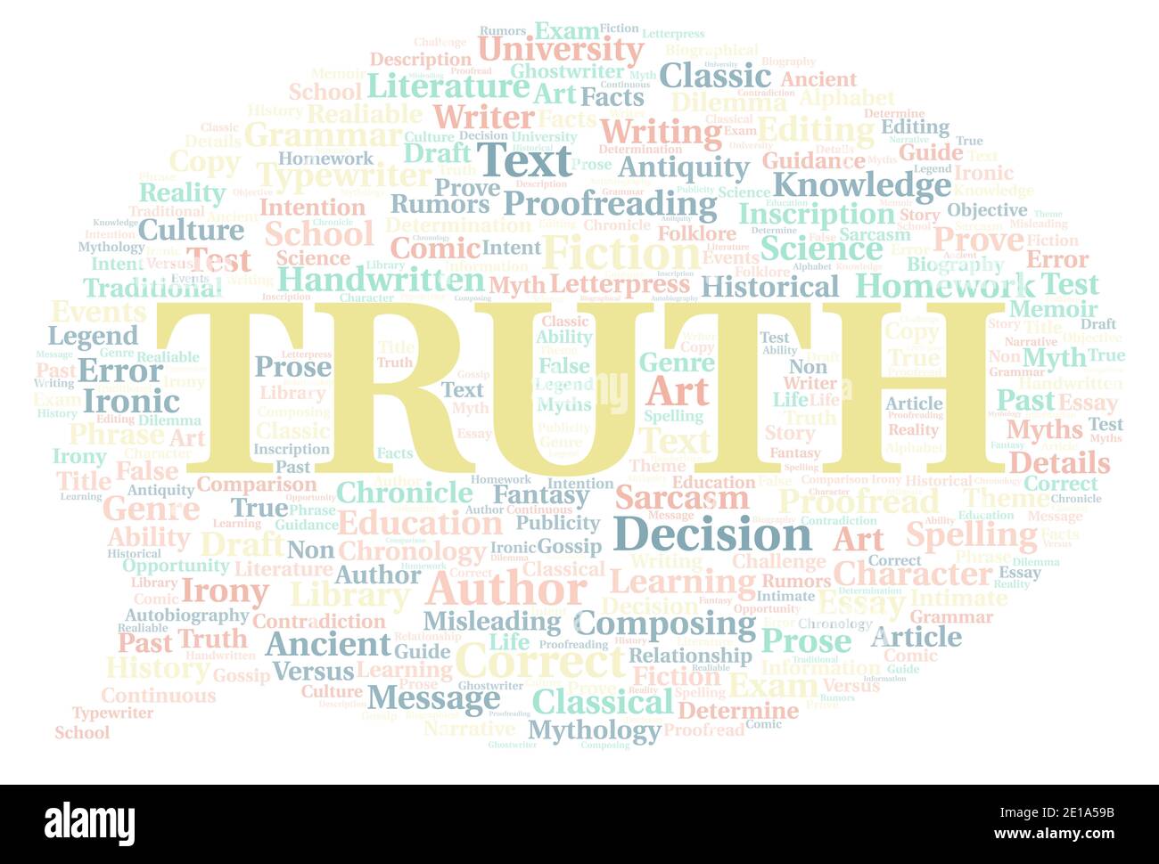 Truth typography word cloud create with text only Stock Photo - Alamy