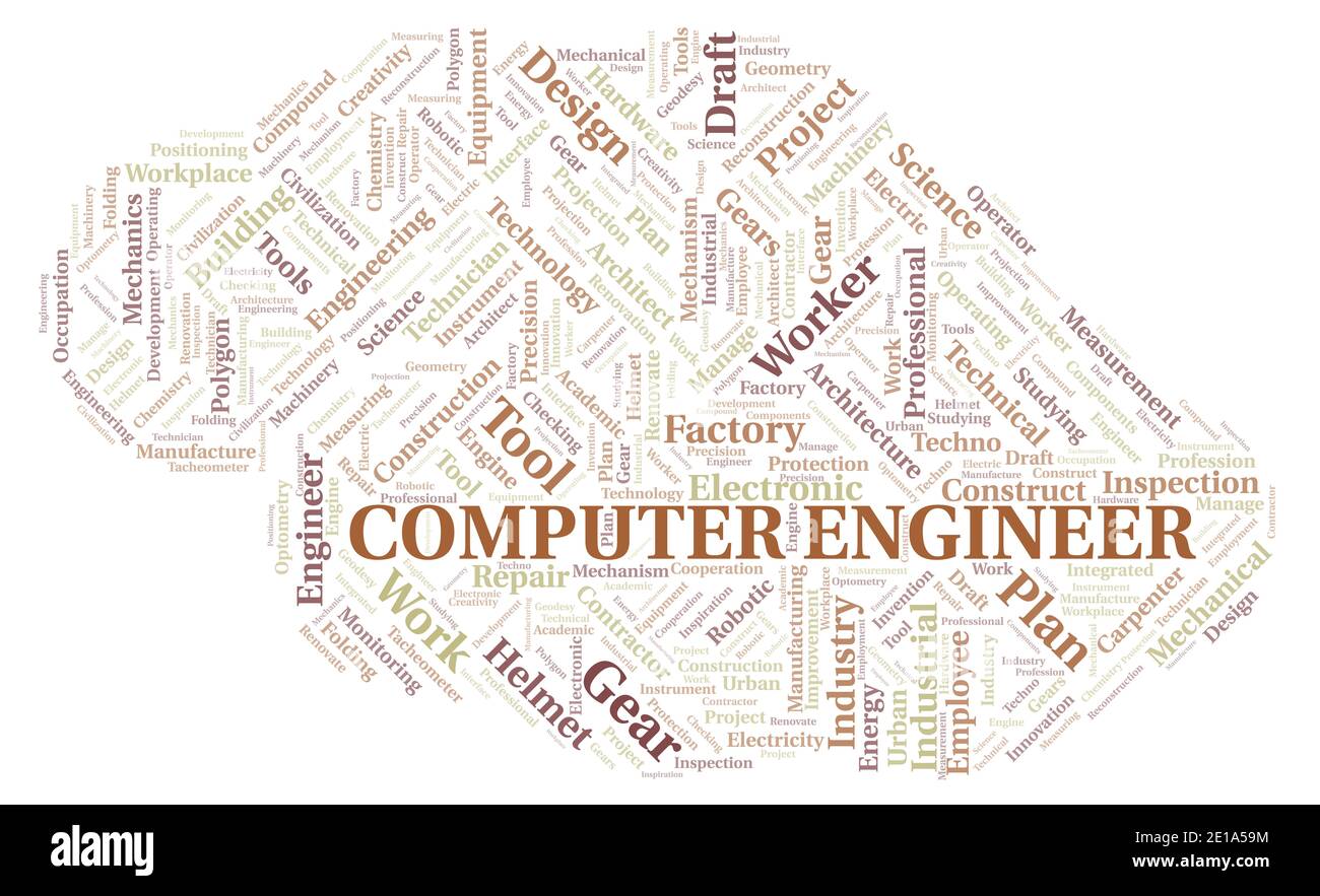 Engineer typography word cloud hi-res stock photography and images - Alamy