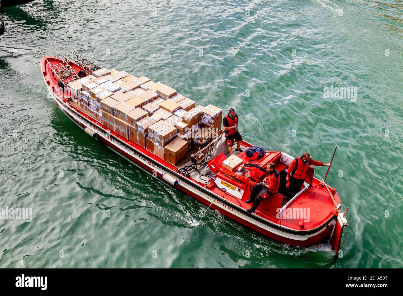 A Parcel Delivery Barge On The Grand Canal Taken From The Rialto Bridge ...