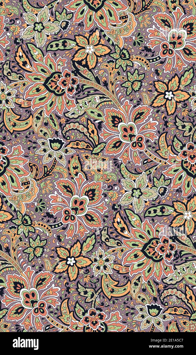 traditional India motif seamless pattern Stock Photo - Alamy