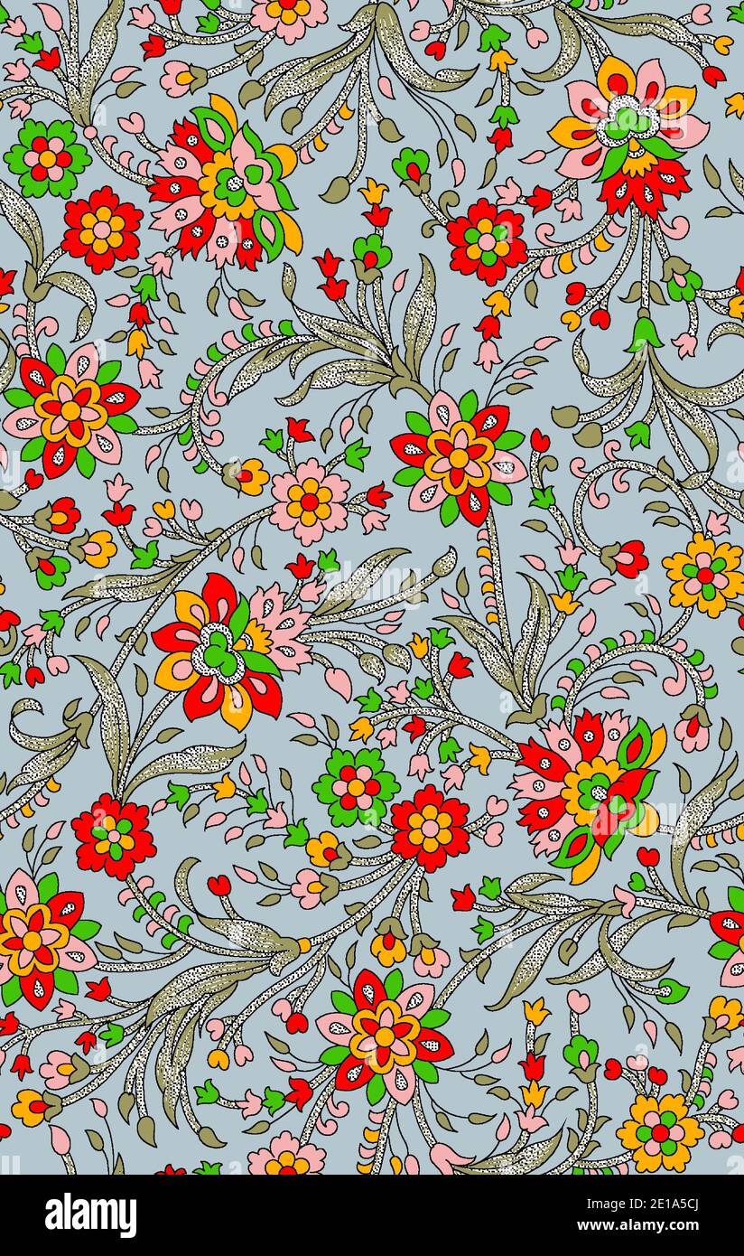 traditional India motif seamless pattern Stock Photo - Alamy