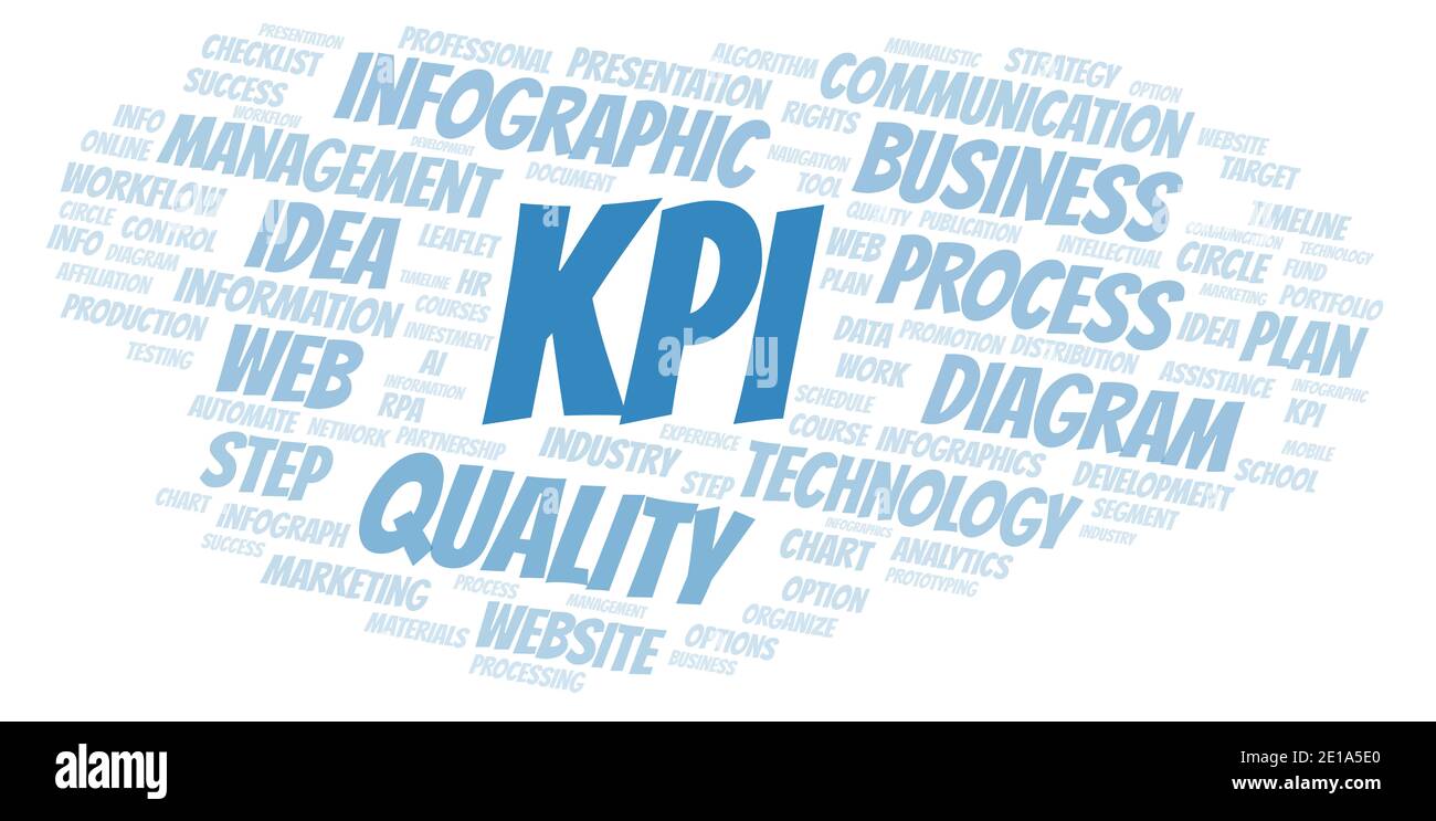 KPI typography word cloud create with text only Stock Photo - Alamy