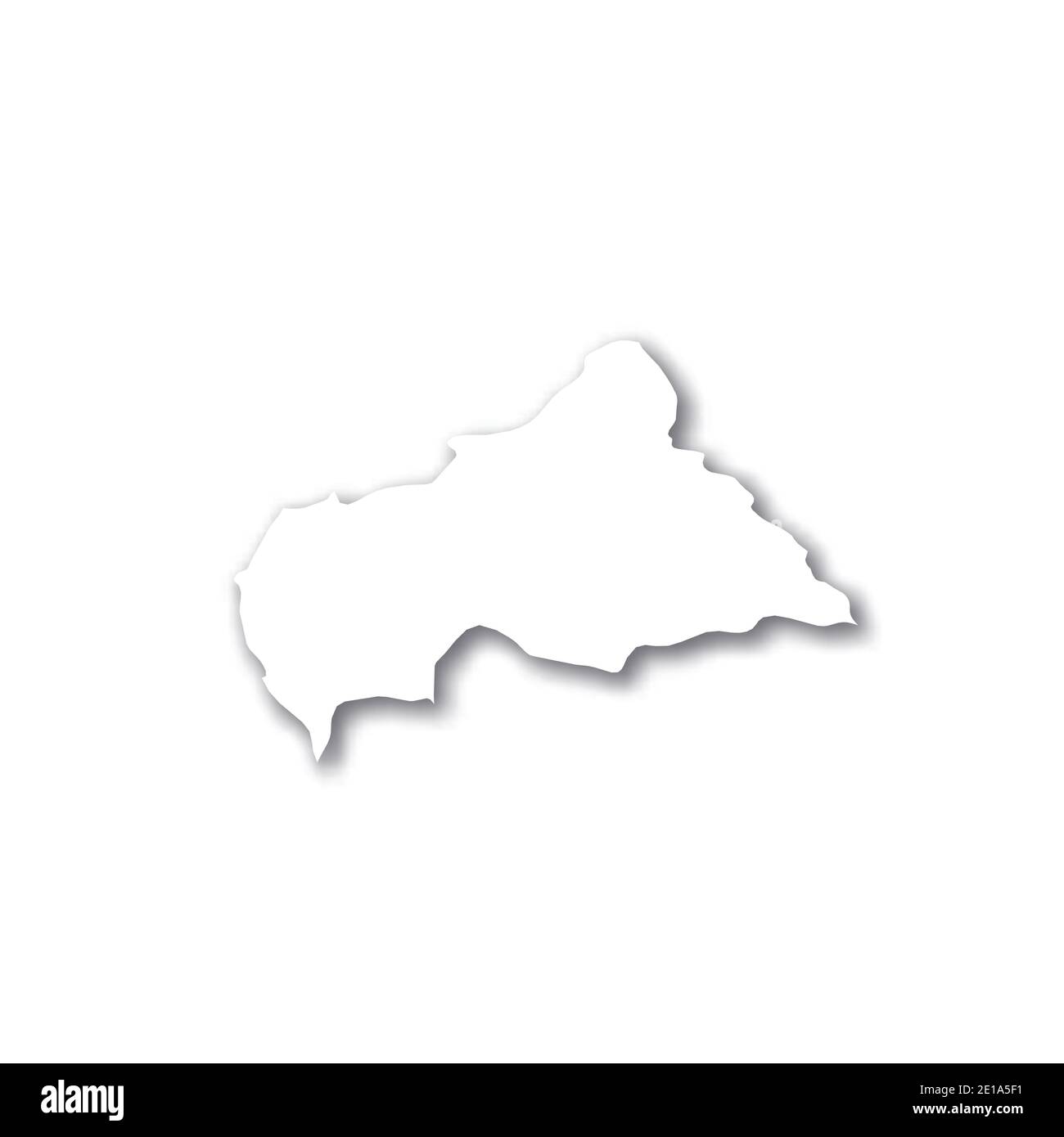 Central African Republic - white 3D silhouette map of country area with ...