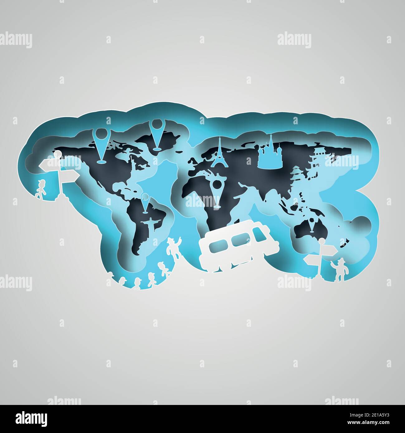 Map australia in paper Stock Vector Images - Alamy