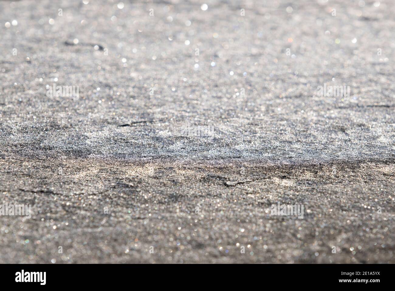 Frozen concrete close up detail on 31st December 2020 in Birmingham ...