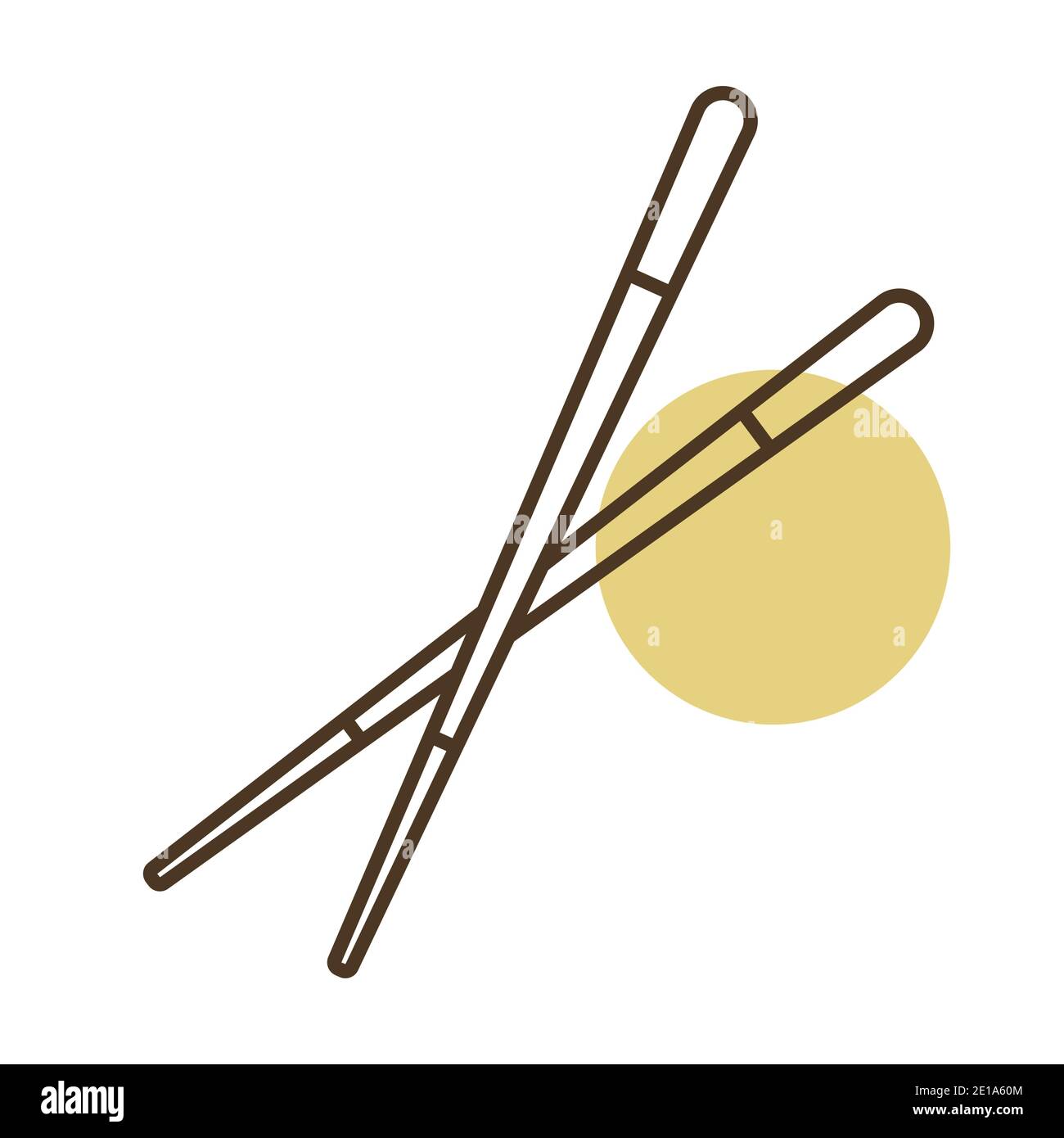 Chinese chopsticks, chop sticks vector icon. Kitchen appliance. Graph ...