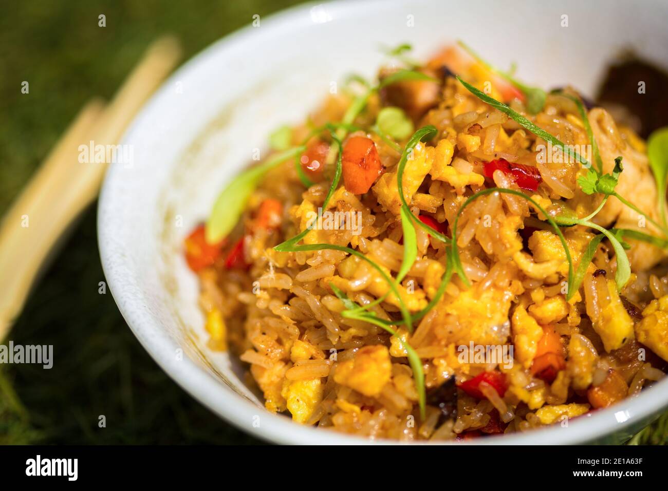 Fried rice with seafood in Japanese style Stock Photo - Alamy