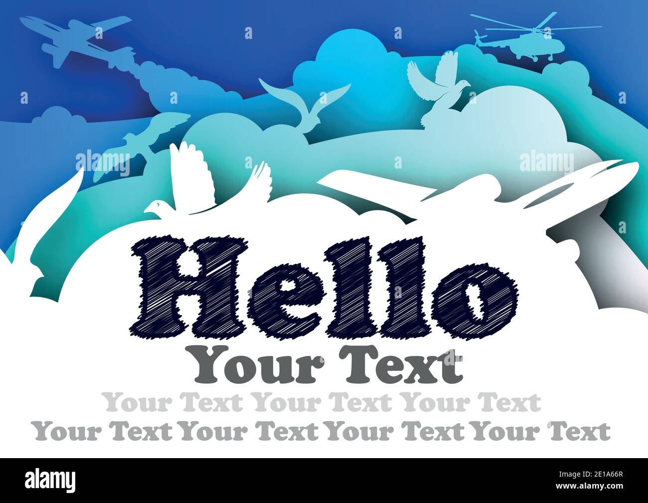 Vector hello in paper art style Stock Vector Image & Art - Alamy