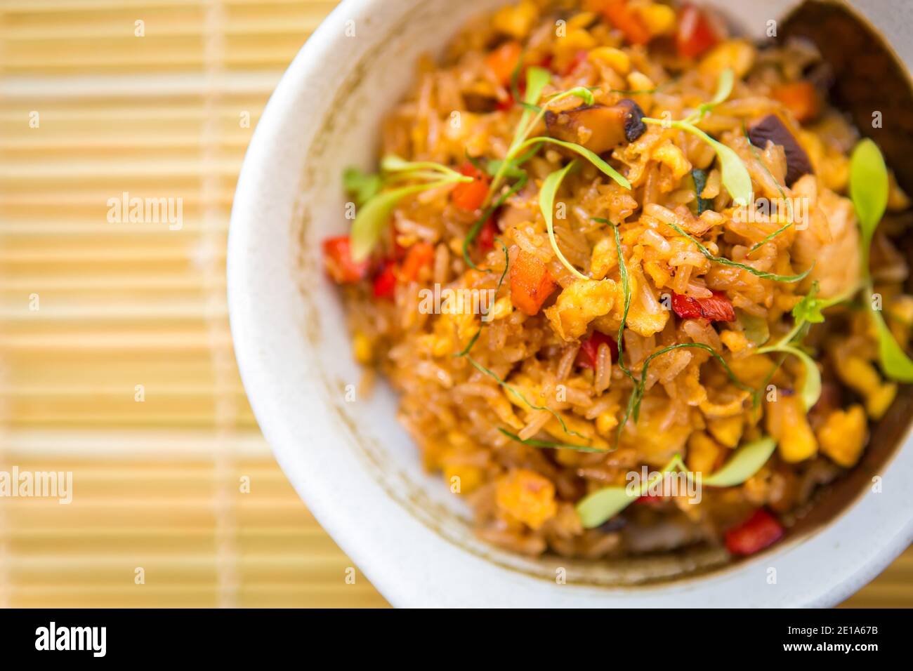 Fried rice with seafood in Japanese style Stock Photo - Alamy