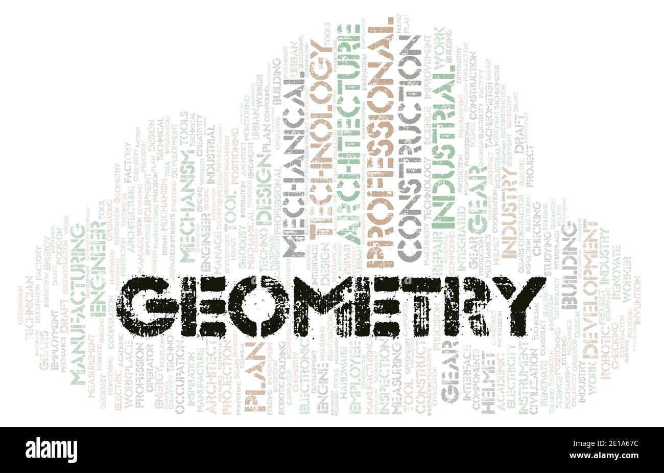 Geometry typography word cloud create with text only Stock Photo - Alamy