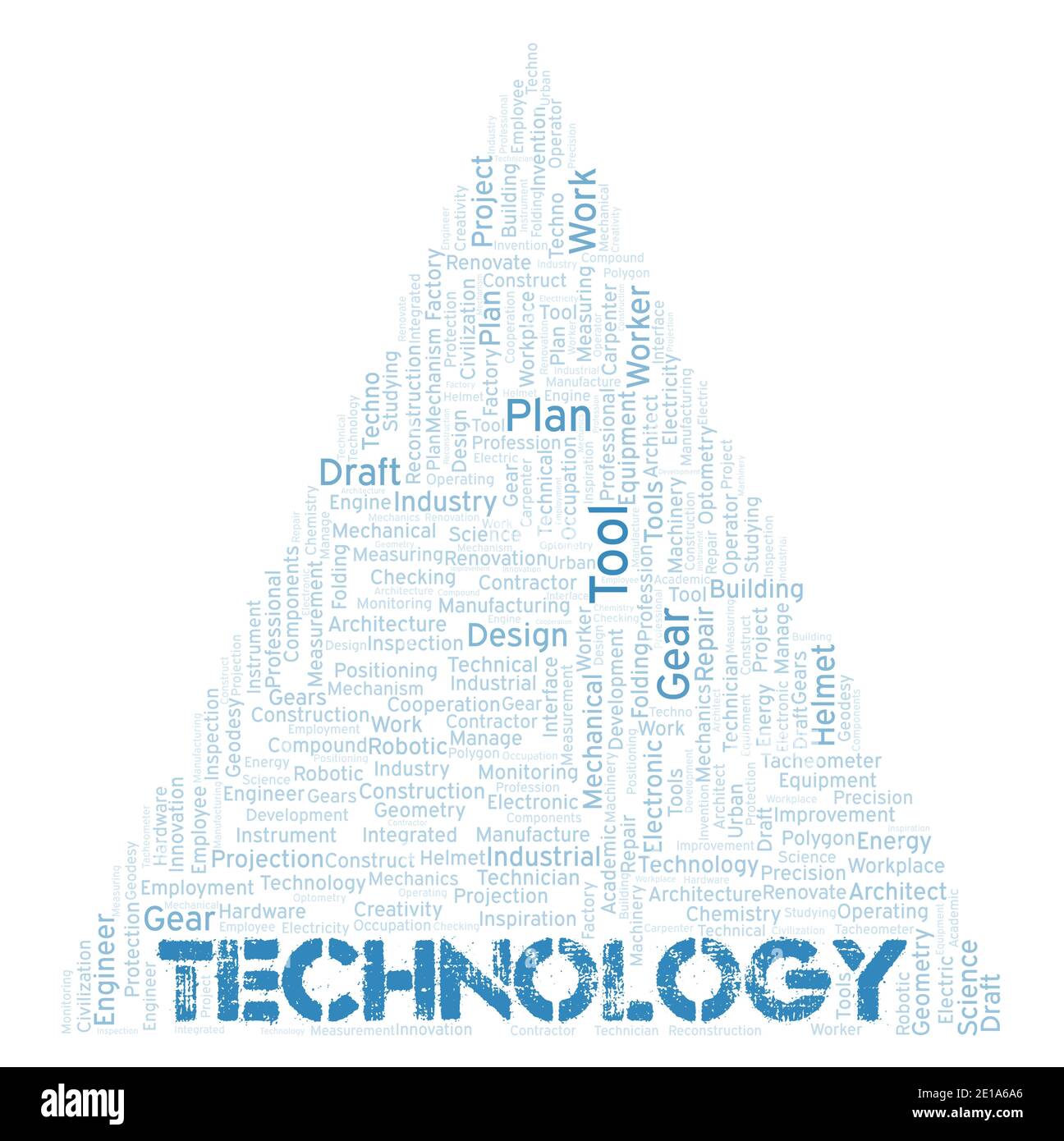 Technology typography word cloud create with text only Stock Photo - Alamy
