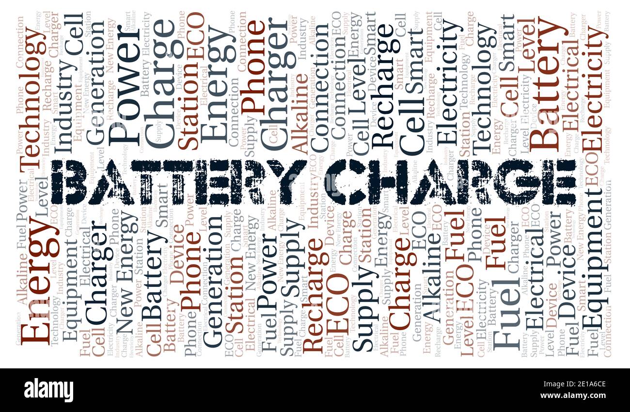 Battery word cloud concept energy Cut Out Stock Images & Pictures - Alamy