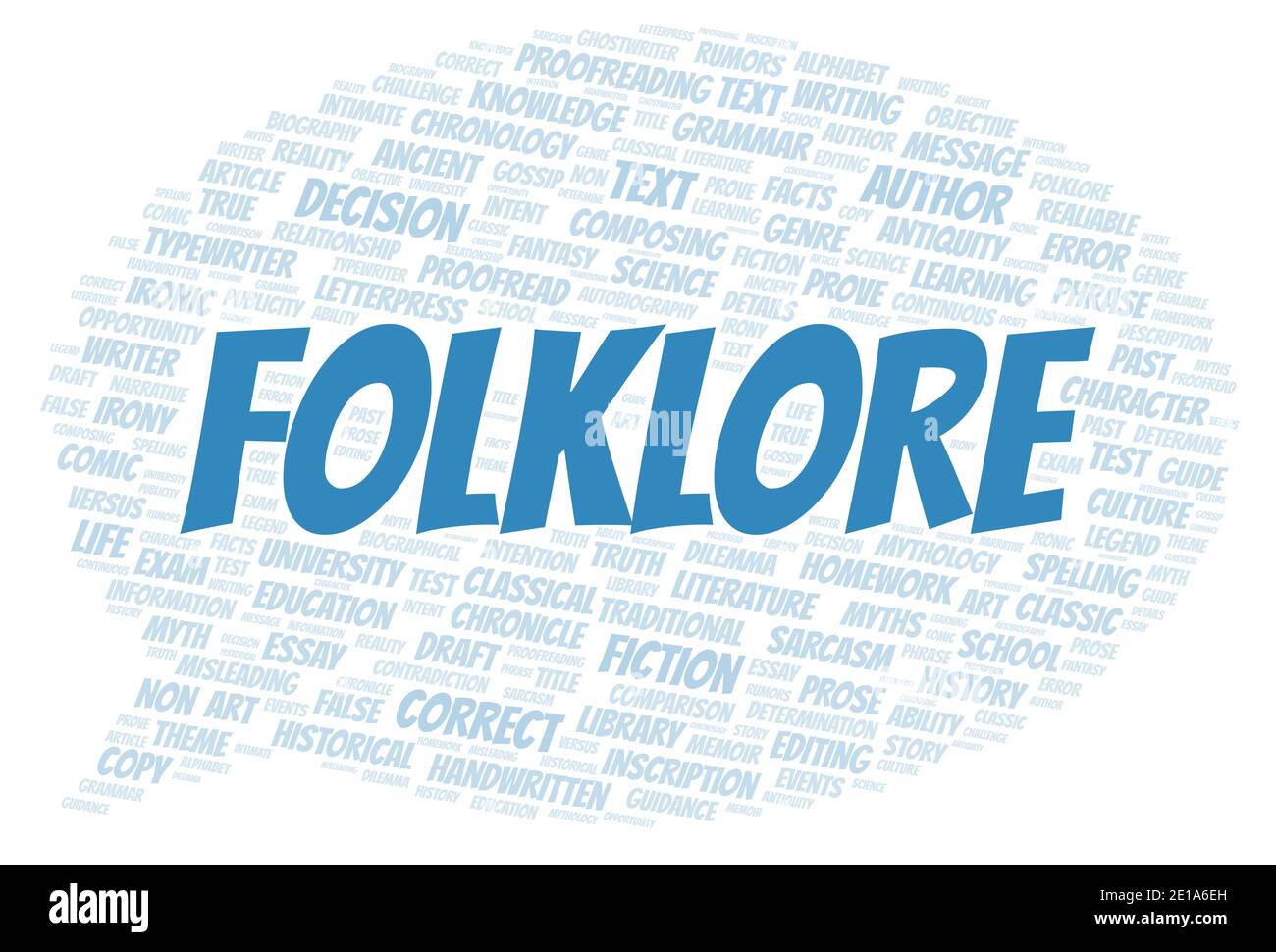 Folklore typography word cloud create with text only Stock Photo - Alamy