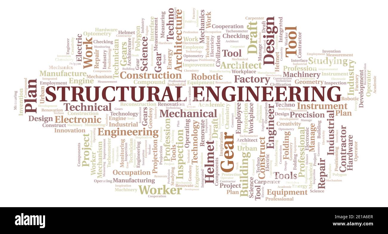 Structural Engineering typography word cloud create with text only ...