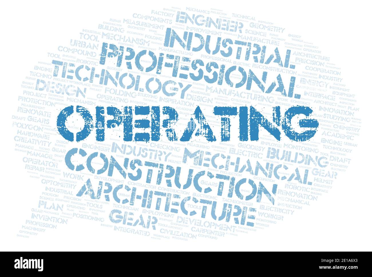 Operating typography word cloud create with text only Stock Photo - Alamy