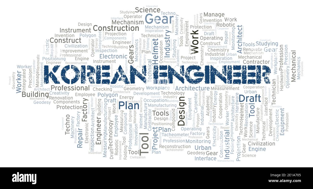 Korean Engineer typography word cloud create with text only Stock Photo ...