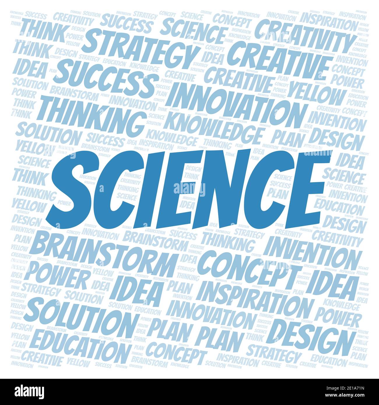 Science typography word cloud create with text only Stock Photo - Alamy