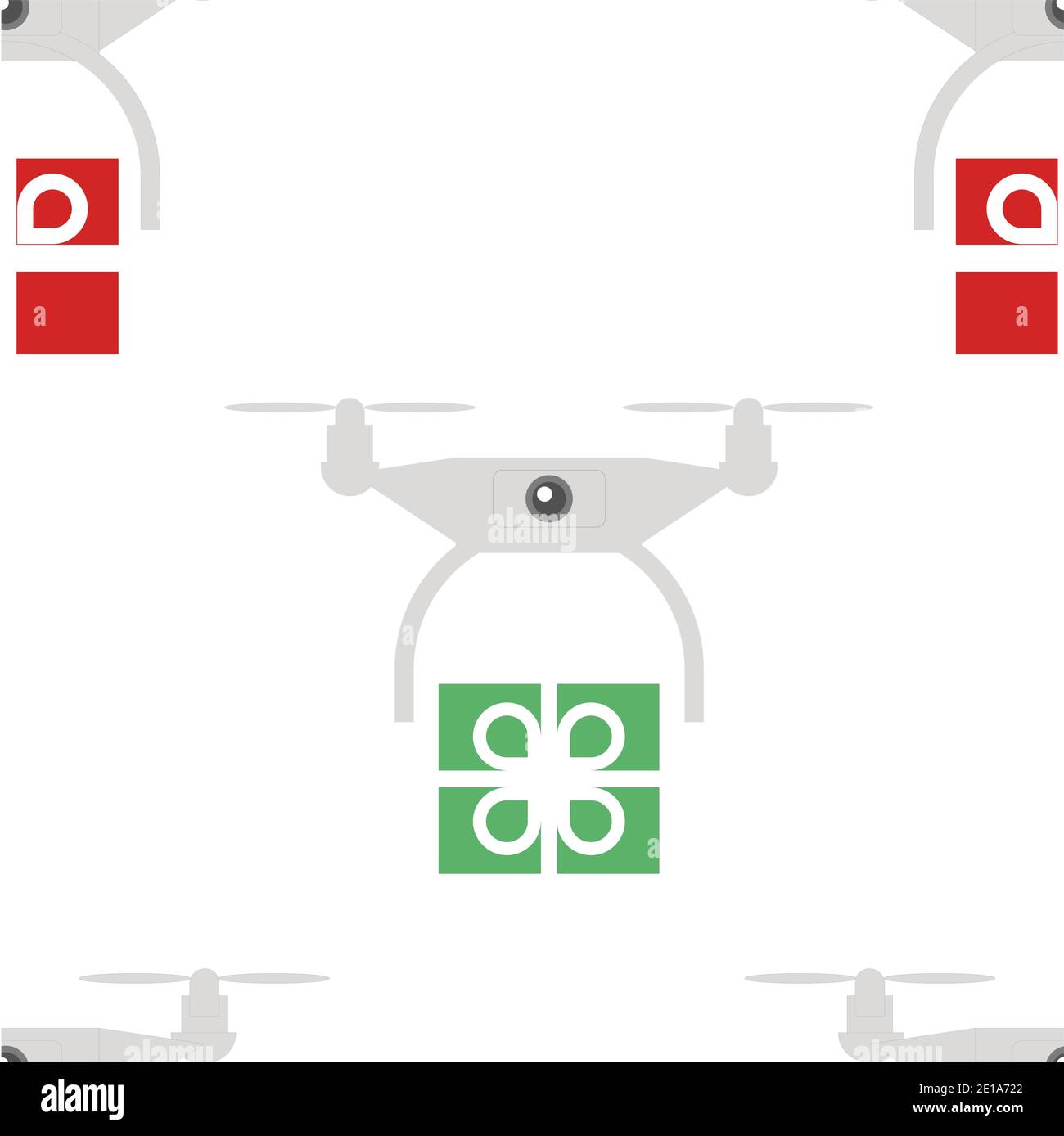 endless pattern of quadcopters carrying gifts. vector illustration ...