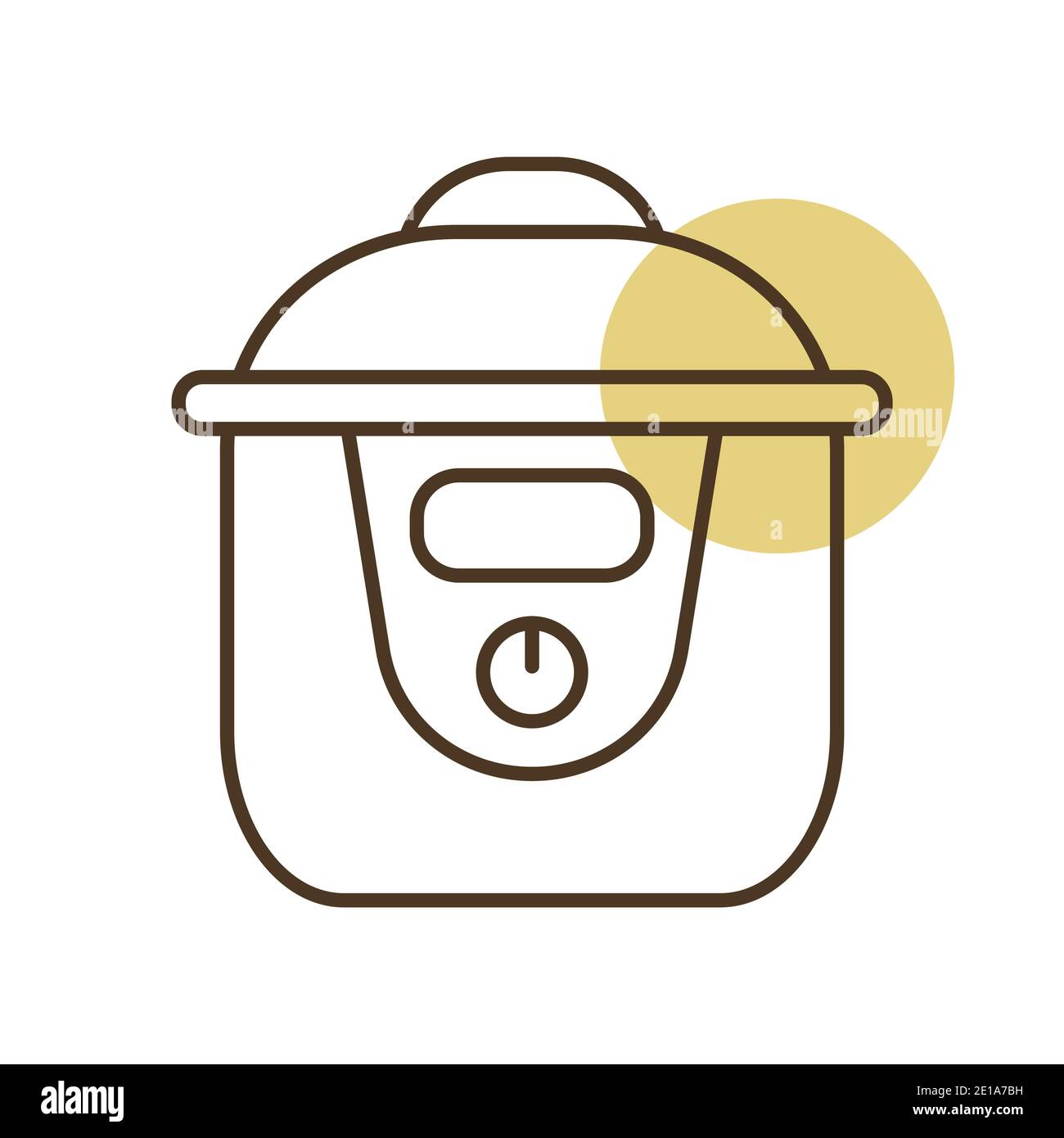 Slow cooking crock pot vector icon. Electric kitchen appliance. Graph ...