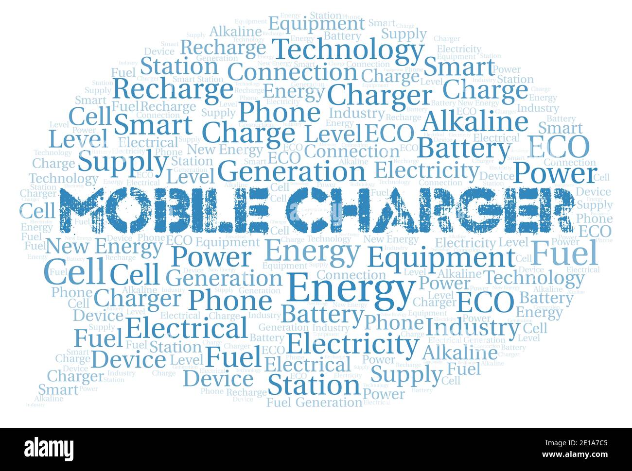 Mobile Charger typography word cloud create with text only Stock Photo ...