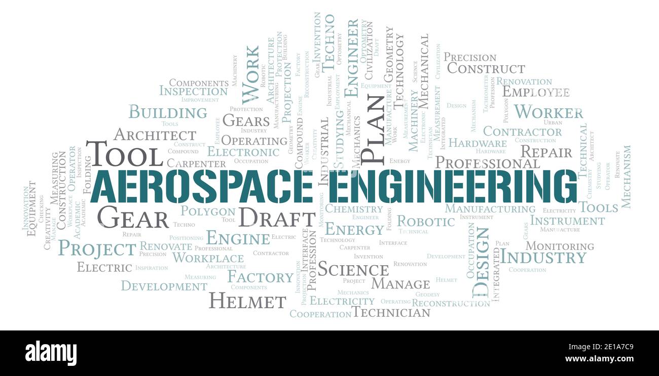 Aerospace Engineering typography word cloud create with text only Stock ...