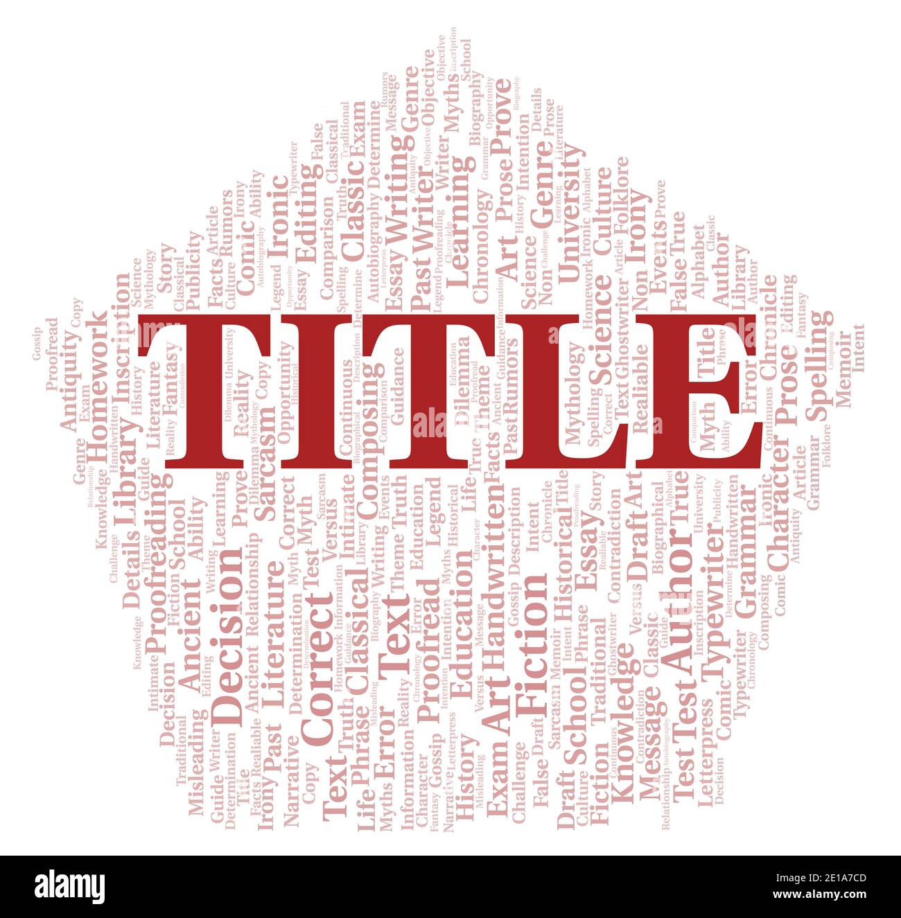 Title typography word cloud create with text only Stock Photo - Alamy