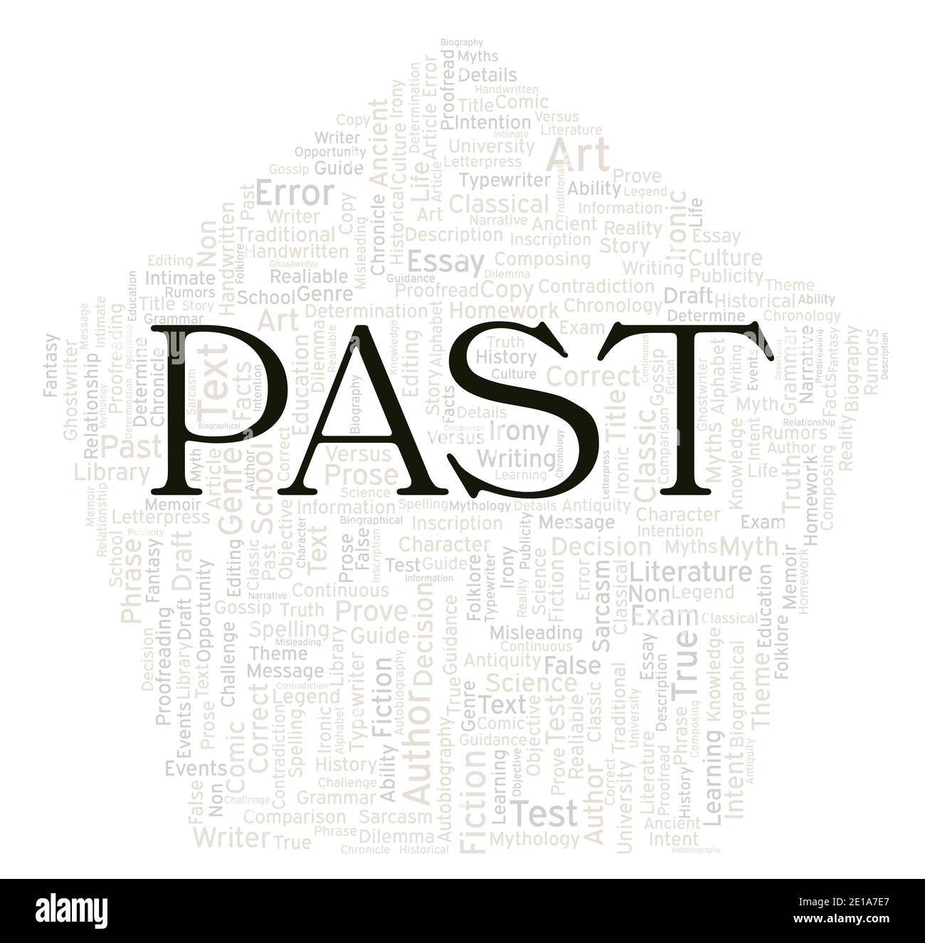 Past typography word cloud create with text only Stock Photo - Alamy