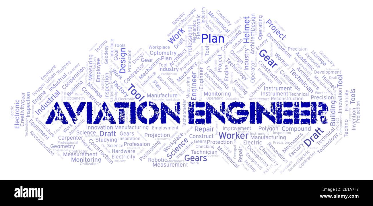 Aviation Engineer typography word cloud create with text only Stock ...