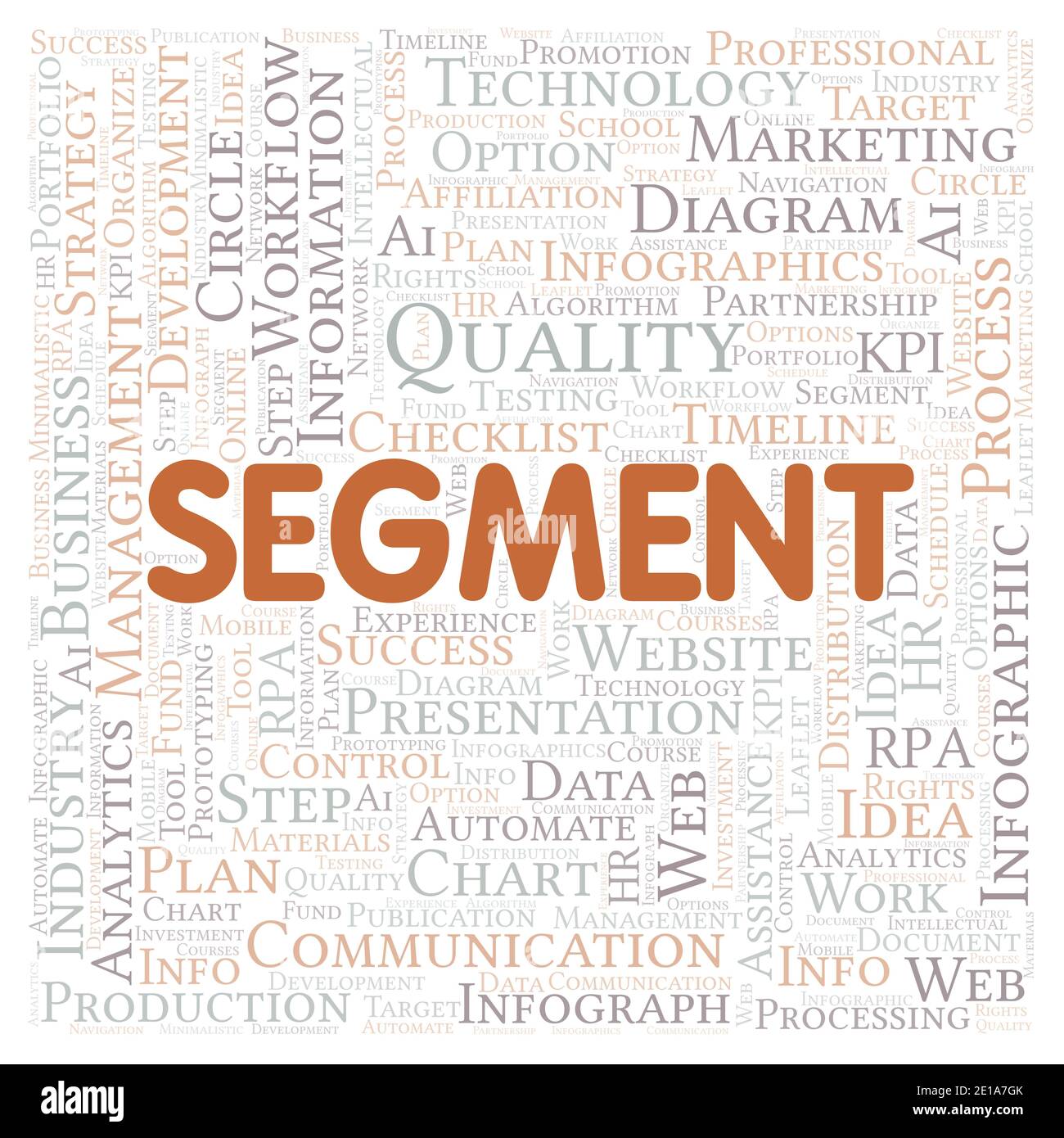 Segment typography word cloud create with text only Stock Photo - Alamy