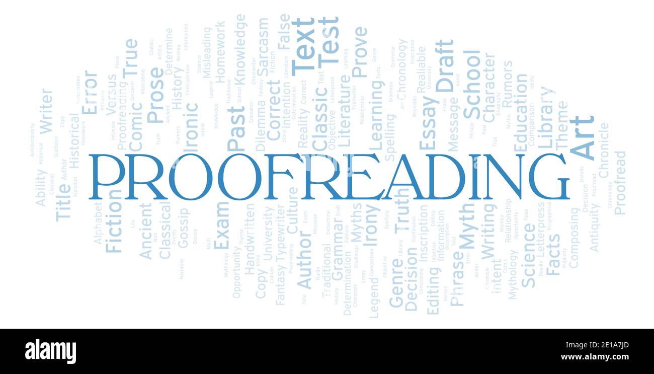 Proofreading typography word cloud create with text only Stock Photo ...
