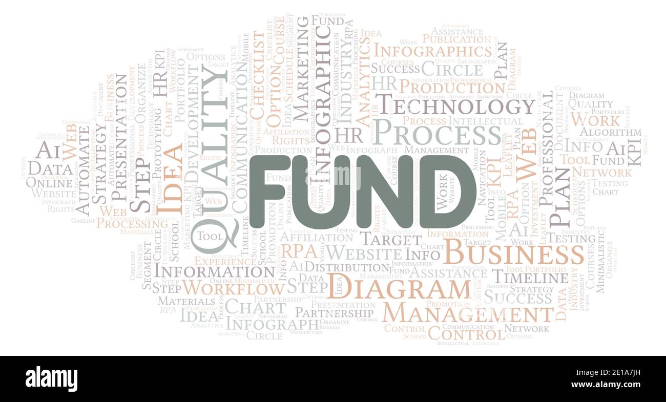 Fund typography word cloud create with text only Stock Photo - Alamy