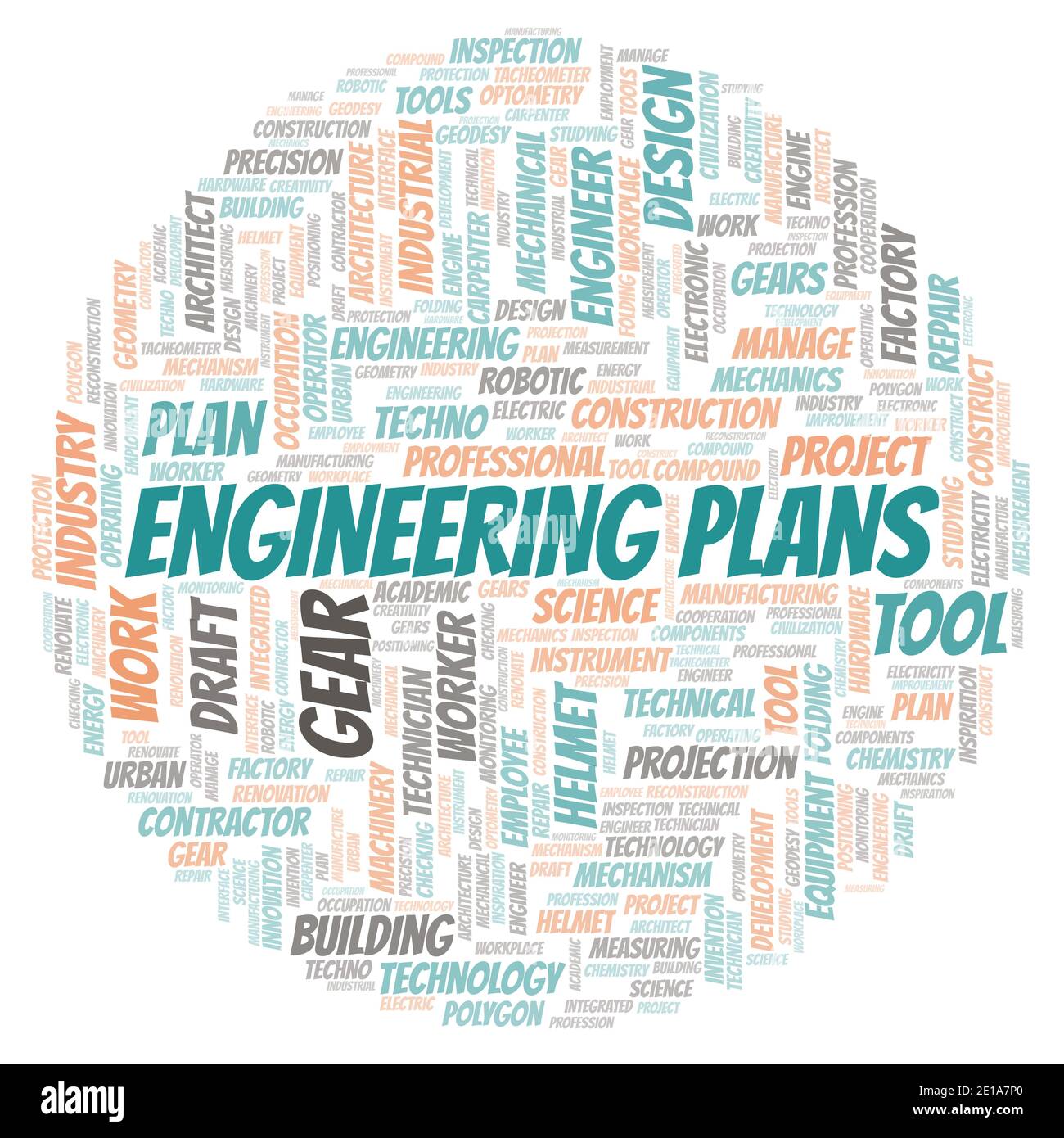 Engineering Plans typography word cloud create with text only Stock ...