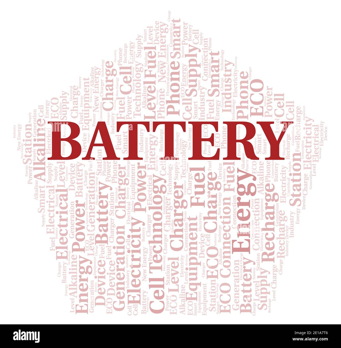 Battery typography word cloud create with text only Stock Photo - Alamy